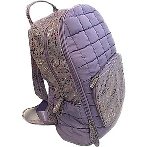 Bari Lynn Lavender Quilted Backpack with Irredescent Accents
