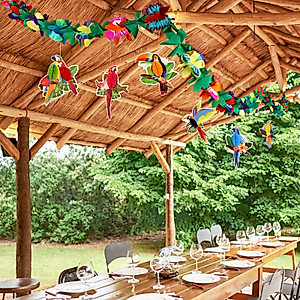 KESOTE Hawaiian Tropical Luau Party Decorations, 20Ft Tropical Garlands & 6 Birds Honeycomb for Summer Tiki Bar Beach Party Decorations Supplies