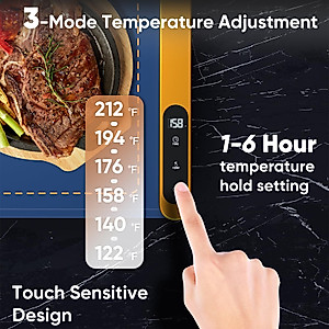 Food warming mat, Full Surface Heating Electric Warming Tray for buffets party, Premium Silicone Nano-Material food warmers for parties with 6 Temperature Settings, 2-6 hours Auto Shut-Off