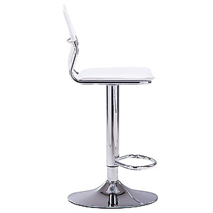 Sidanli White Adjustable Swivel Counter Bar Stool Chairs with Back (Set of 2)