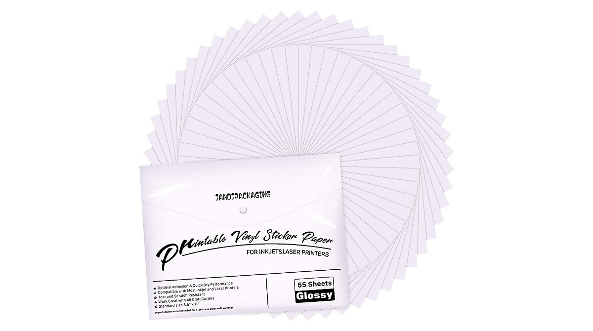 55 Glossy Waterproof Printable Vinyl for Inkjet/Laser