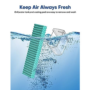 BALKO Evaporative Air Cooler, 35-INCH Windowless Air Conditioner Portable for Room w/Removable Water Tank, Remote & 7H Timer, 60° Oscillation Swamp Cooler, Tower Cooling Fan for Bedroom Home Office