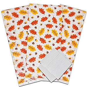 Gift Boutique 100 Thanksgiving Cellophane Bag Plastic Fall Leaves Treat Favor Bags Autumn Harvest Themed Birthday Party Supplies Decorations for Kids Classroom Reward, Carnival Candy Goodies Grab Bag