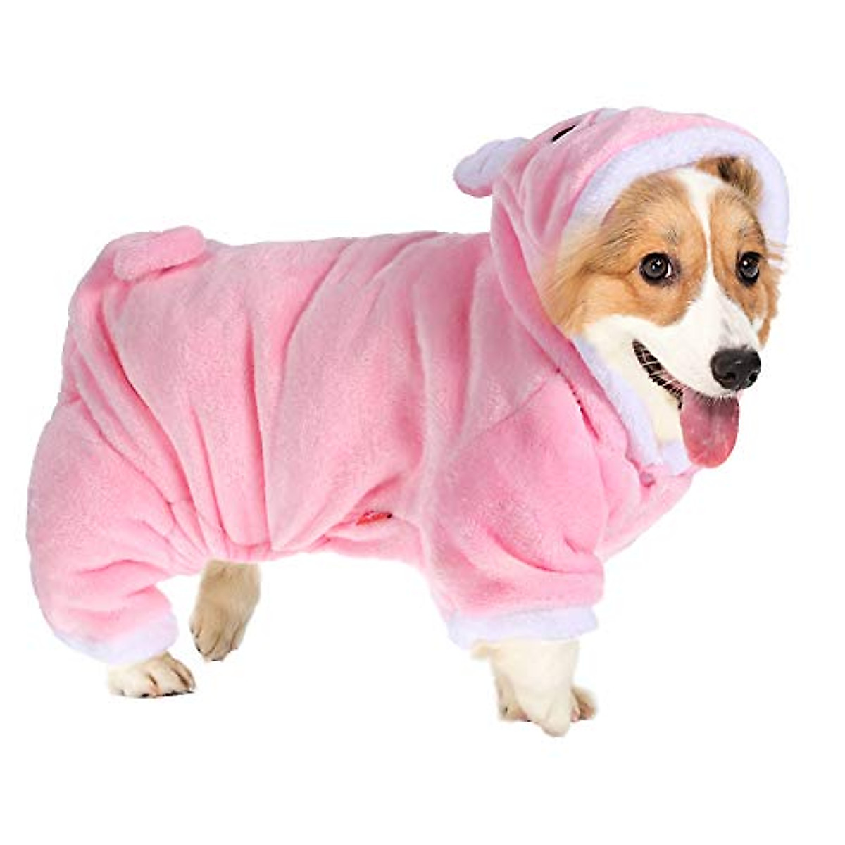 Balacoo Pet Costum, Pink Pig Puppy Clothes Hoodie Warm Coat Funny Pet Dog Cat Clothes for Christmas Cosplay Pimk
