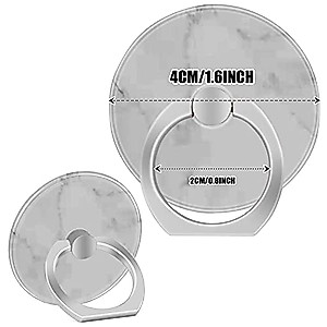 AILIFE Cell Phone Ring Holder Stand, 3 Pack 360 Degree Rotation Finger Ring Stand, Universal Metal Ring Grip, Phone Finger Kickstand, Round-Shaped Finger Grip Loop for Smartphones, Tablets (Marble 2)