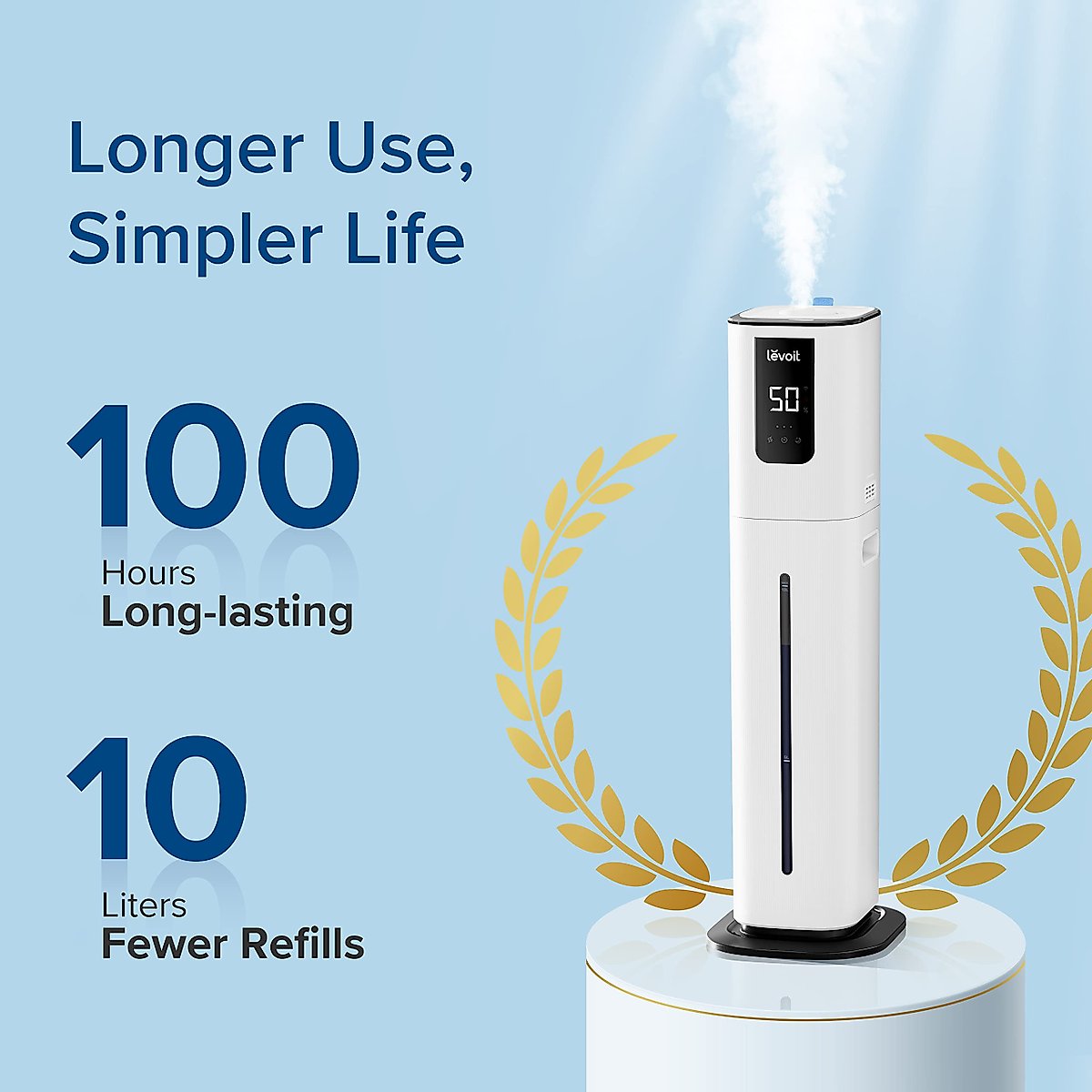 LEVOIT OasisMist 1000S (10L) Smart Humidifier Bundle with Warm & Cool Mist Humidifier for Bedroom and Home
