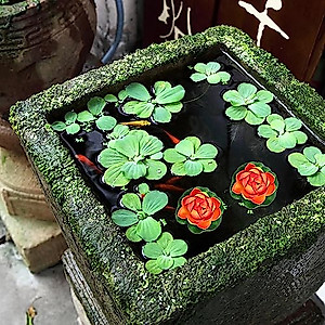 HOMSFOU Lotus Flower Artificial Lotus Floating Flowers 6Pcs Foam Water Lily Pond Plants Decorations Frog for Home Garden Pool Aquarium Ornament Decoration Red Pool Lilly Pad
