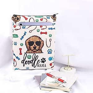 Doodle Mama Book Sleeve Golden Doodle Lovers Book Cover Doodle Owner Book Sack Pet Lovers Protector Sleeve Mothers Day Gift Waterproof with Zipper Book Pouch (DoddleMamaBS)