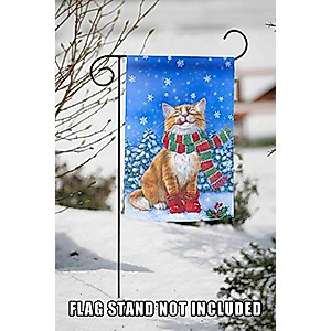 Toland Home Garden 119376 Kitten Mittens Winter Flag 12x18 Inch Double Sided Winter Garden Flag for Outdoor House Christmas Flag Yard Decoration