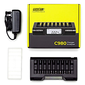 Powerex MH-C980 Turbo Charger Analyzer for AA/AAA Batteries with Bonus Free Lens Cloth