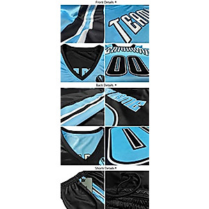 Custom Men Youth Reversible Basketball Jersey Uniform Printed Personalized Name Number Sportswear Big Size, Black&white-20, One Size