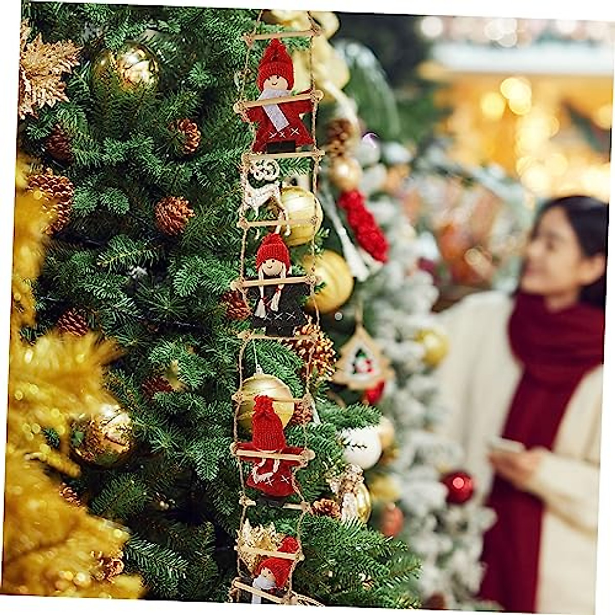 Amosfun Climbing Ladder Doll Christmas Decorations Christmas Tree Ornaments Christmas Pendants Christmas Tree Pendants Xmas Party Props The Tree Christmas Utenciles Felt Christmas Decor