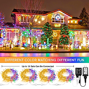 JMEXSUSS 33ft 100 LED Color Changing String Lights Plug in, 11 Modes Warm White & Multicolor Christmas Tree Lights Indoor with Remote, Christmas String Lights Outdoor Waterproof for Xmas Indoor Decor