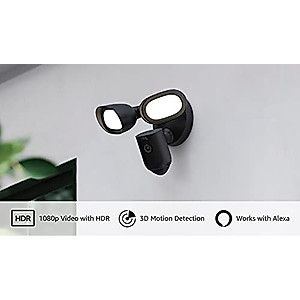 Ring Floodlight Cam Wired Pro with Bird’s Eye View and 3D Motion Detection, Black