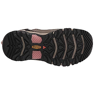 KEEN Women's Targhee Vent Low Height Breathable Hiking Shoes, Stone Gray/Brick DuST, 10.5