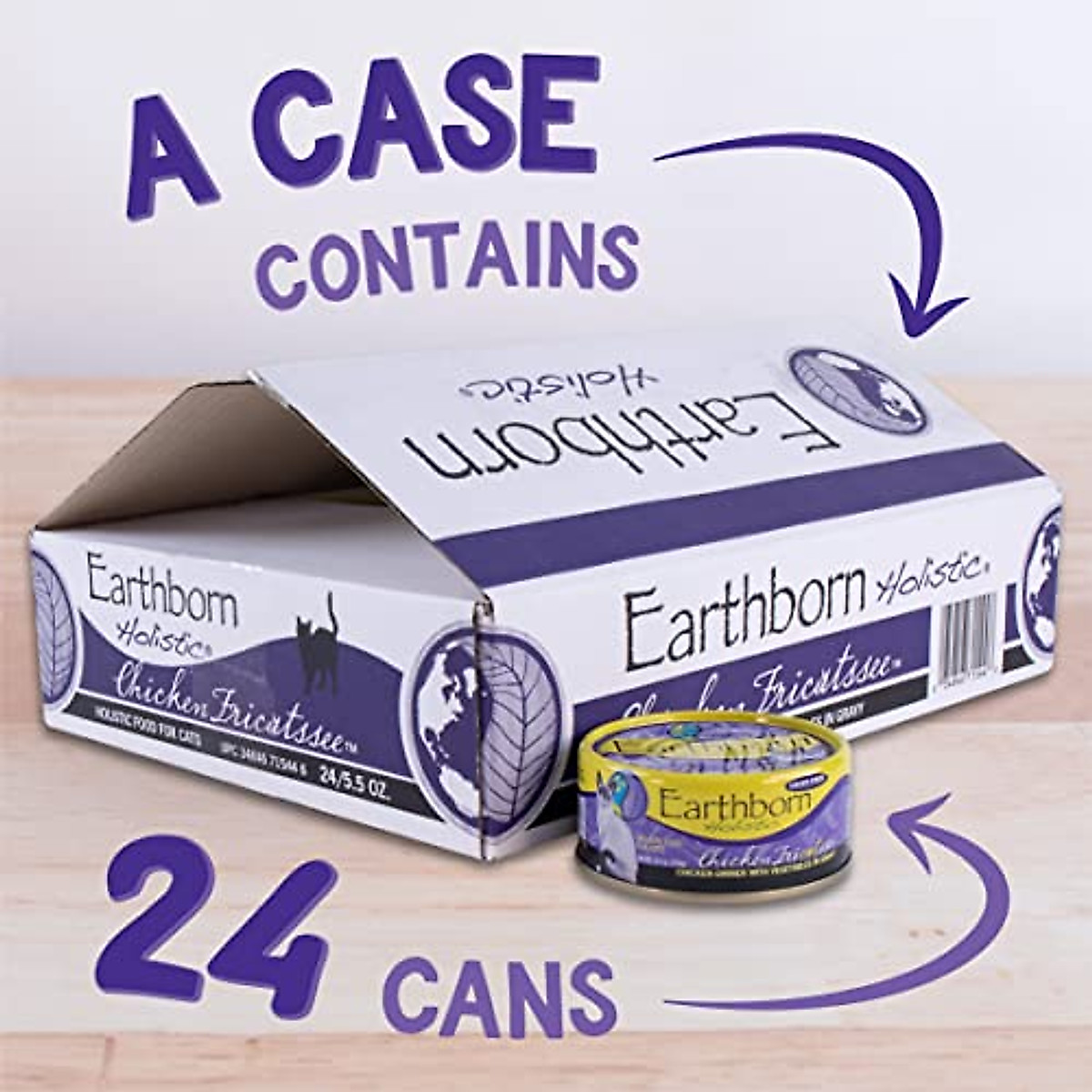 Earthborn Holistic Chicken Fricatssee Grain-Free Moist Cat Food Purple 24 Count (Pack of 1)