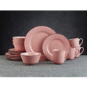 Pfaltzgraff Pink Flamingo 16 Piece Dinnerware Set, Service For 4, Pink