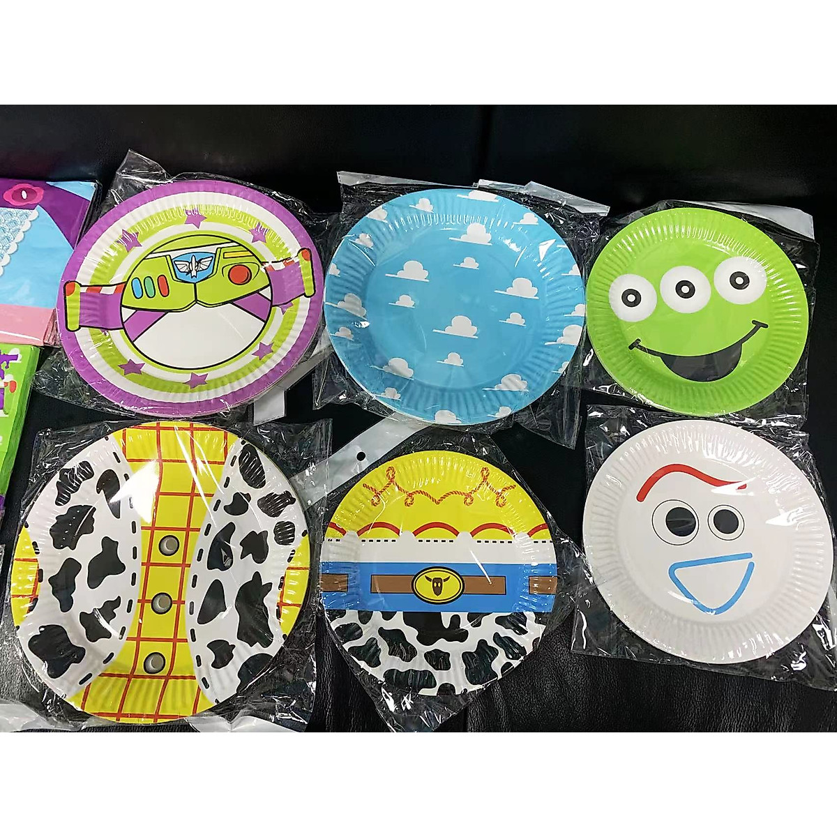 Cartoon Story Party Supplies 133pcs Party Decorations include Paper Plates Napkins Cups Tablecloth and Banner for Boys Girls 1st 2nd 3rd 4th Birthday Decor, Serve 30 Guest