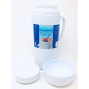 Vacuum Insulated Food Jug Flask Jar Wide Mouth Thermos 33.8 Fl Oz Hot/Cold 1-Ltr