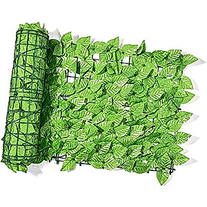 Expandable Faux Privacy Fence Artificial Ivy Leaf Hedge Roll Privacy Screen | Artificial Hedges Fence,Faux Ivy Vine Leaf Decoration UV Fade Protected for Balcony Patio (Size : 1×0.5m)