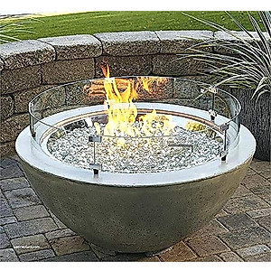 Hiland AWS-RND22 Fire Pit Glass 22" Wind Screen, Small, Clear