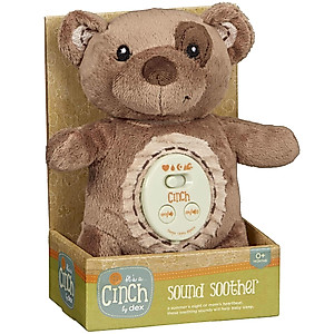 Cinch by dexbaby Plush Mini Bear - Sleep Aid Womb Sound Soother w/ Playard and Crib Attachment