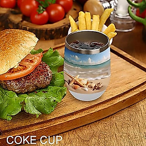 WYUSPGK 304 Stainless Steel Insulated Cup, Seashells Starfish on Beach Print Smooth Rim, Durable & Reusable - Perfect for Office, Home, And Travel