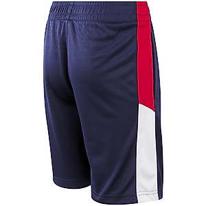 New Balance Boys’ Active Shorts – 2 Pack Performance Mesh Basketball Shorts – Workout Gym Shorts for Boys (4-20), Size 5-6, Indigo/Red