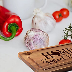 Home Sweet Home Texas State Engraved Wood Cutting Board Gifts for Cook Lover, chef, Family, Friend, Rustic Farmhouse Home Housewarming Christmas Gift