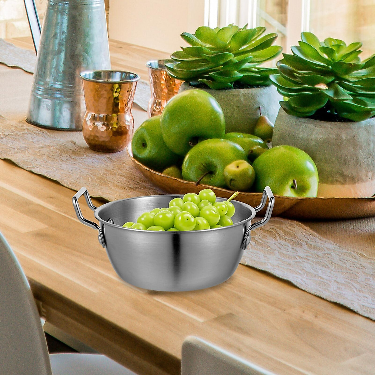 UPKOCH Ramen Cooking Pot 13cm Stainless Steel Pasta Stockpot Korea Noodle Pot Japanese Soup Serving Bowl Induction Saucepan Stewpot for Stovetop Camping Cookware Silver