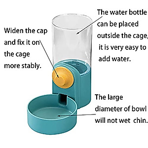 Rabbit Water Bottle Bunny Hanging Fountain Automatic Dispenser Chinchilla Water Feeder Bowl No Leak Detachable Crock for Bunny Chinchilla Guinea Pig Hedgehog Ferret Small Animal(33.8oz/1000mL)