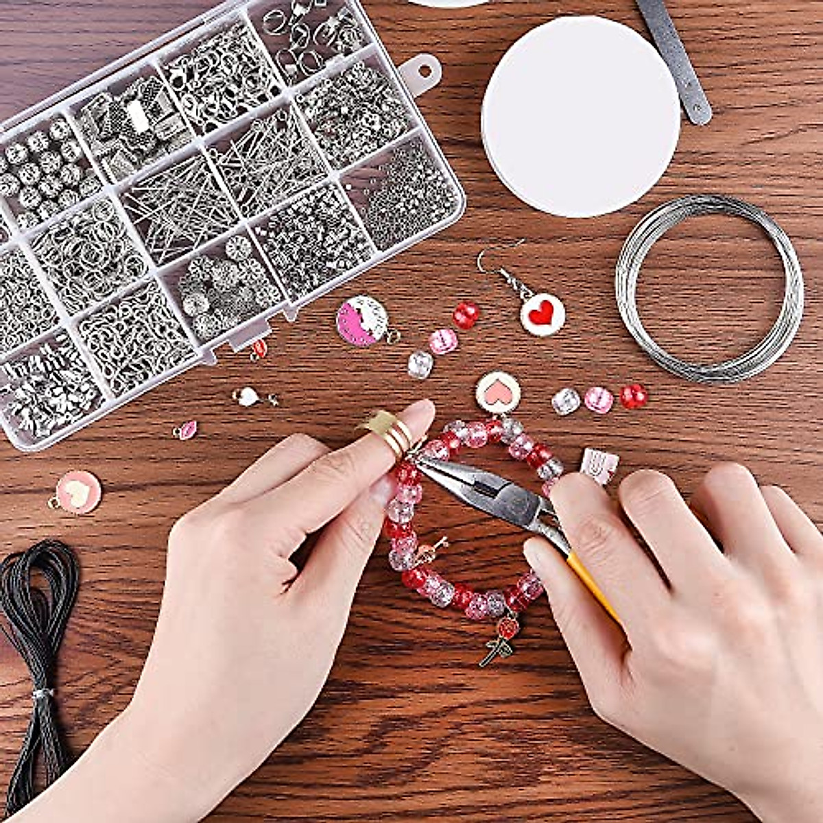 KUUQA Jewelry Making Kit Jewelry Findings Starter Kit Jewelry Beading Making and Repair Tools Kit