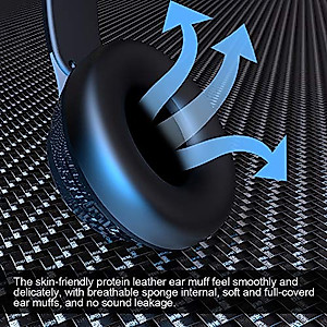 Wireless Headphones, Bluetooth 5.0 Earpiece, Wireless Over Ear Headset Noise Canceling Foldable Gaming Headsets with Microphone for PC Office Phone Call(Black)