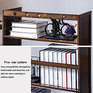 COPREE 4 Tier Bookshelf, Bamboo Book Shelves,Walnut-Colored Freestanding Book Rack Organizer Shelving Unit Storage for Living Room, Bedroom and Office