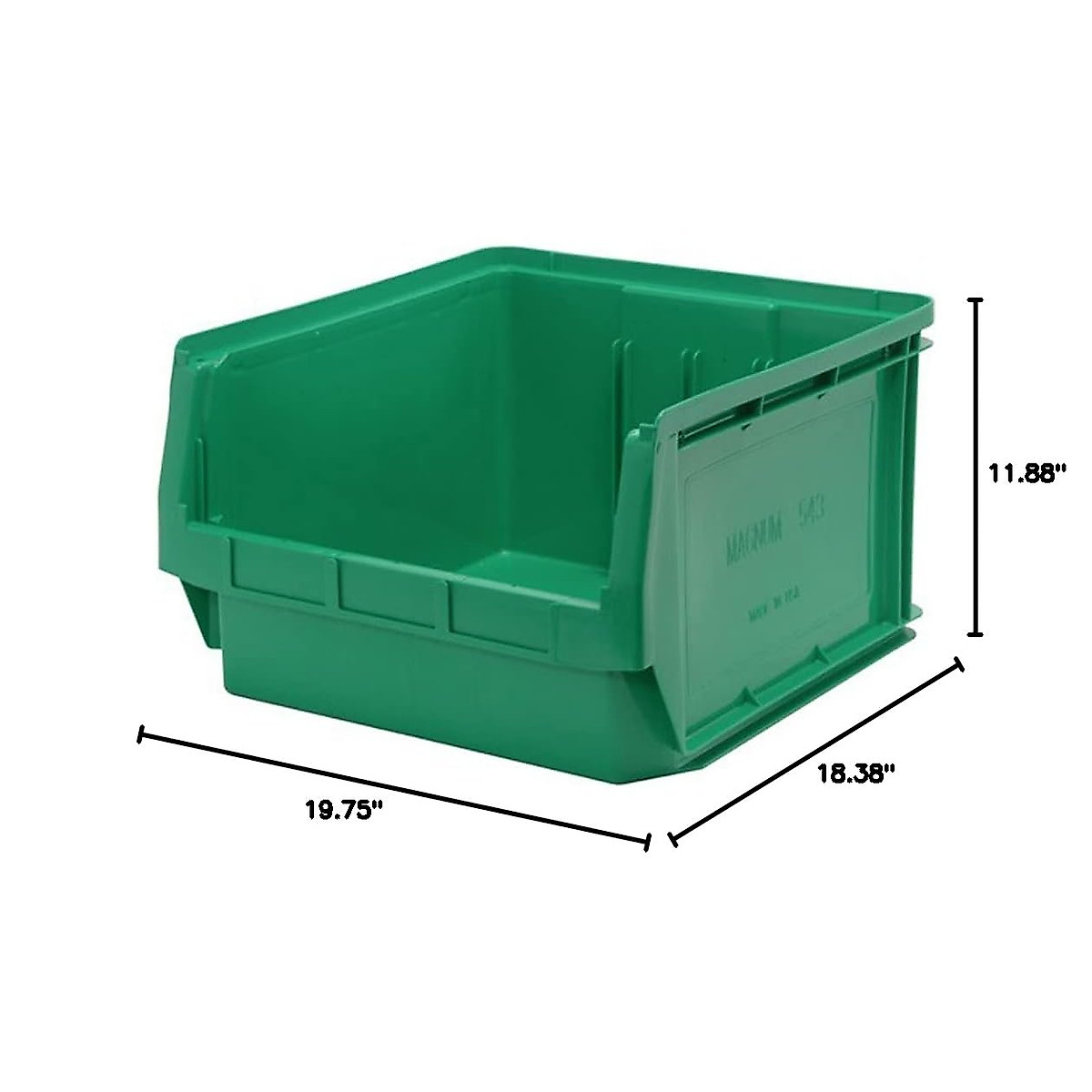 Bin,19-3/4 In. L,18-3/8 In. W,Green