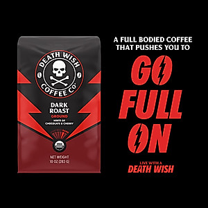 Death Wish Coffee Co., Single Serve Coffee - Extra Kick of Caffeine - 10 Each of Medium, Dark, and Espresso Roast - Mixed Roast Variety Pack
