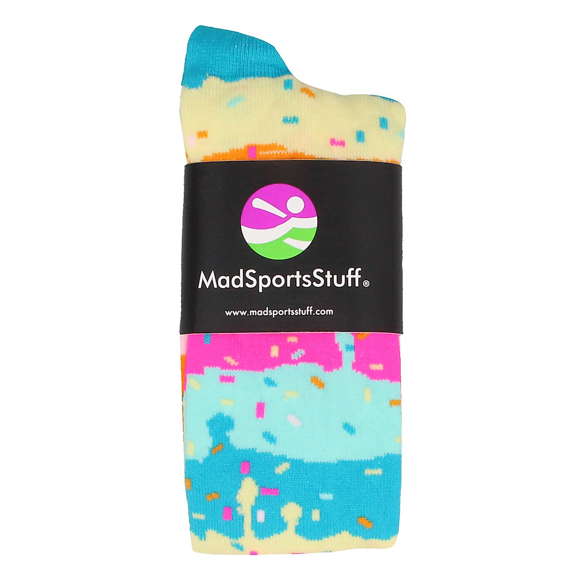 MadSportsStuff Rainbow Sprinkles Over the Calf Length Socks (Rainbow, Small)