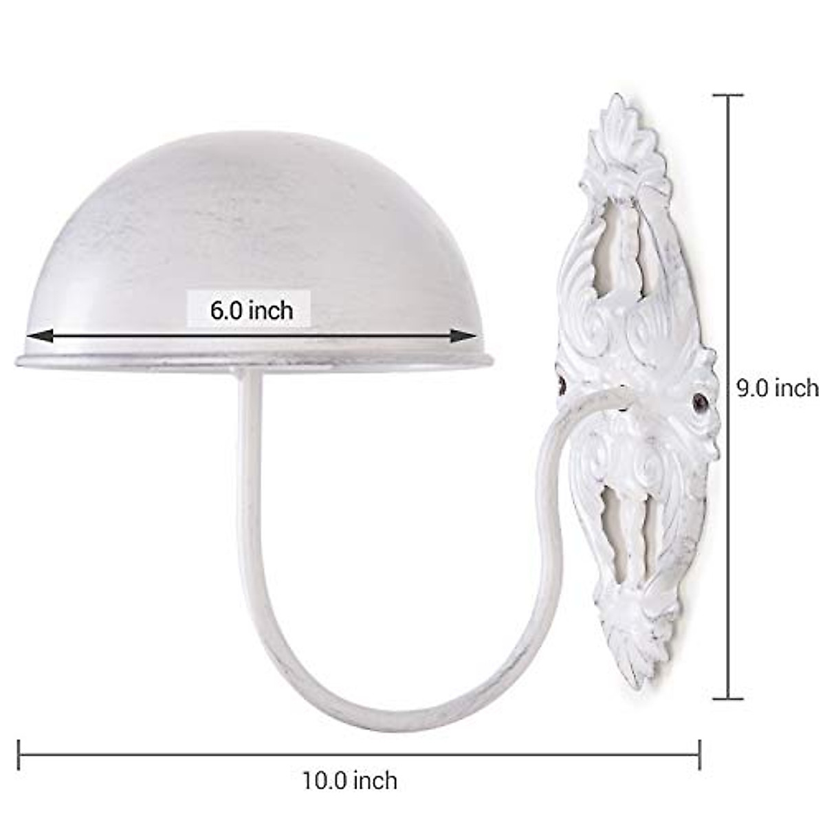 MyGift Vintage Black Metal Wall Mounted Hat Holder Rack for Wig, Cap, Fedora, Helmets, Set of 2