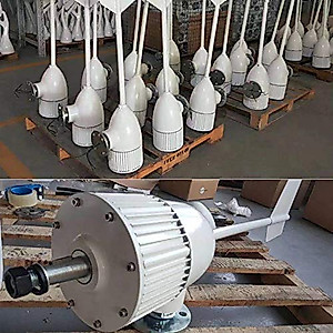 NINILADY 2000W Horizontal Wind Turbine with Hybrid Controller Inverter 24v 48v 96v Wind Generator Free Energy (24V, with Hybrid MPPT Controller)