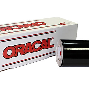 Permanent Vinyl Oracal651 Adhesive Decal Sticker Vinyl 12" Roll (12" x 25ft, Black Gloss)