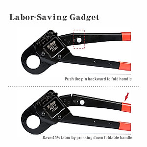 iCrimp PEX 1-inch Crimping Tool, for Copper Pex Crimp Rings and Fittings, with Go/No-Go Gauge,Angled Head,suits All US F1807 Standards