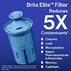 Brita XL Water Filter Dispenser for Tap and Drinking Water with 1 Elite Filter, Reduces 99% of Lead, Lasts 6 Months, 27-Cup Capacity, BPA Free, Black