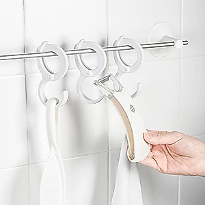 WWW 20 Packs Organizer for Closet - S Hooks- Plastic Hanging Hooks with Safety Adjustable Gear Purse Hangers for Closet which Saves Space Windproof Hook