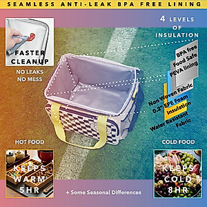 Big & Large 15L Insulated Bag OffWhite- Reusable Cooler Thermal Box, Leakproof Refrigerator Container for Adult Men & Women with Adjustable Shoulder Strap fit for Picnic, Ballgames, Kayaking