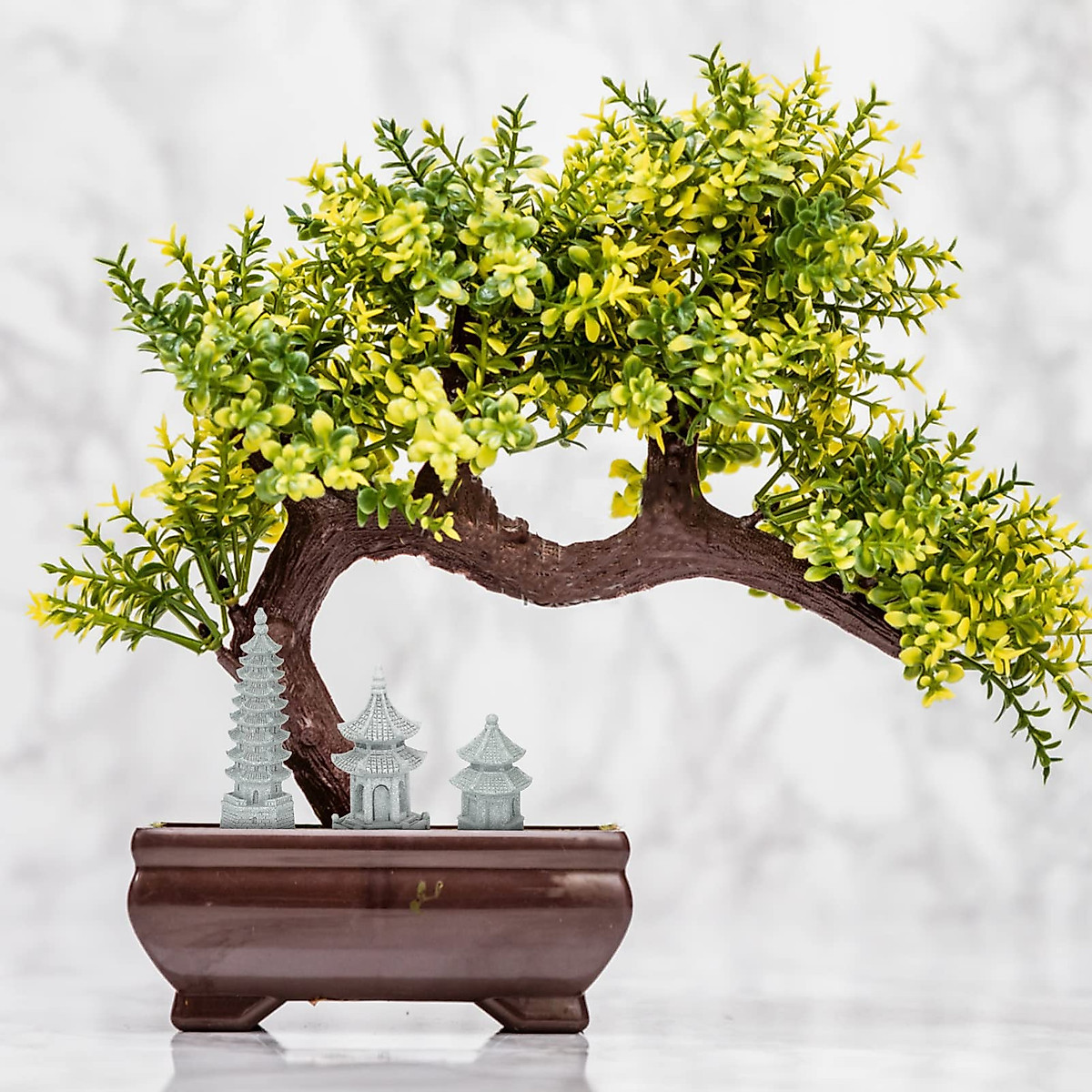 Happyyami Concrete Decoration 3pcs Pagoda Statue Model Miniature Appendix Concrete Micro Landscape Decoration