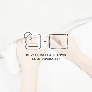 Linen Market Premium Handmade 3-Piece Pinch Pleated Duvet Cover Queen/Full Size Set Ultra-Soft Microfiber, Zipper Closure, Internal Ties, Elegant Comfort & Durable - Queen/Full Duvet Cover