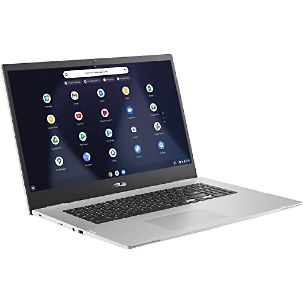 ASUS Chromebook 17.3" FHD Laptop Computer, Intel Celeron N4500 Processor up to 2.8GHz, 4GB LPDDR4 RAM, 32GB eMMC, WiFi 6, Bluetooth 5.2, Webcam, Transparent Silver, Chrome OS, ipuzzle Type-C HUB