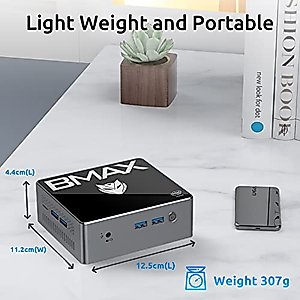 Bmax Mini PC 4-Core J4105 (up to 2.5 GHz) 8GB LPDDR4/256GB SSD 4K 60Hz Mini Desktop Computer Gigabit Ethernet Dual-Band Wi-Fi BT 5.0 HDMI 2.0 Micro Pc Mini Computer