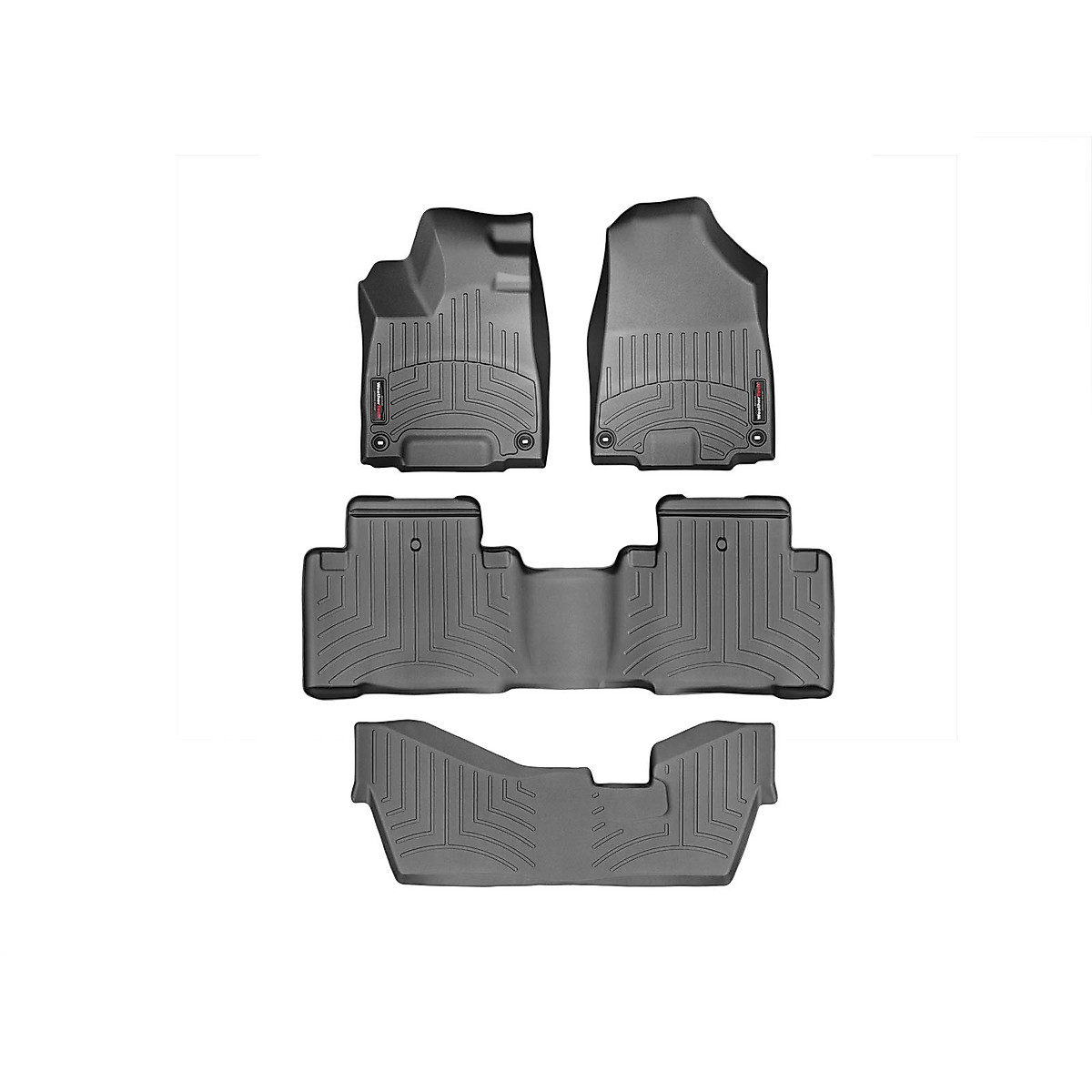 WeatherTech Custom Fit FloorLiners for Acura MDX - Full Set (44576-1-2-3), Black