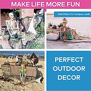 Fun Express 73", 6 Ft, Life Size Original Mermaid Skeleton decor Halloween Decoration, Plastic, Posable, Outdoor and Indoor Use, Halloween and Mystical Decor